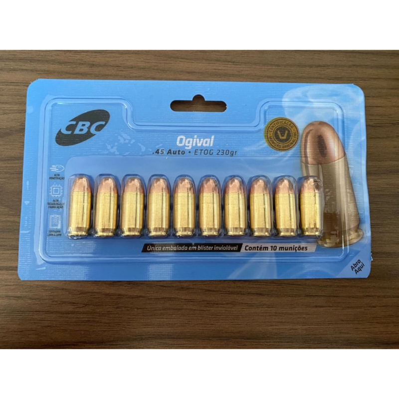 Munição Cbc Cal .45 Auto Ogival 230 Gr C/10 - Shadow Fire Arms